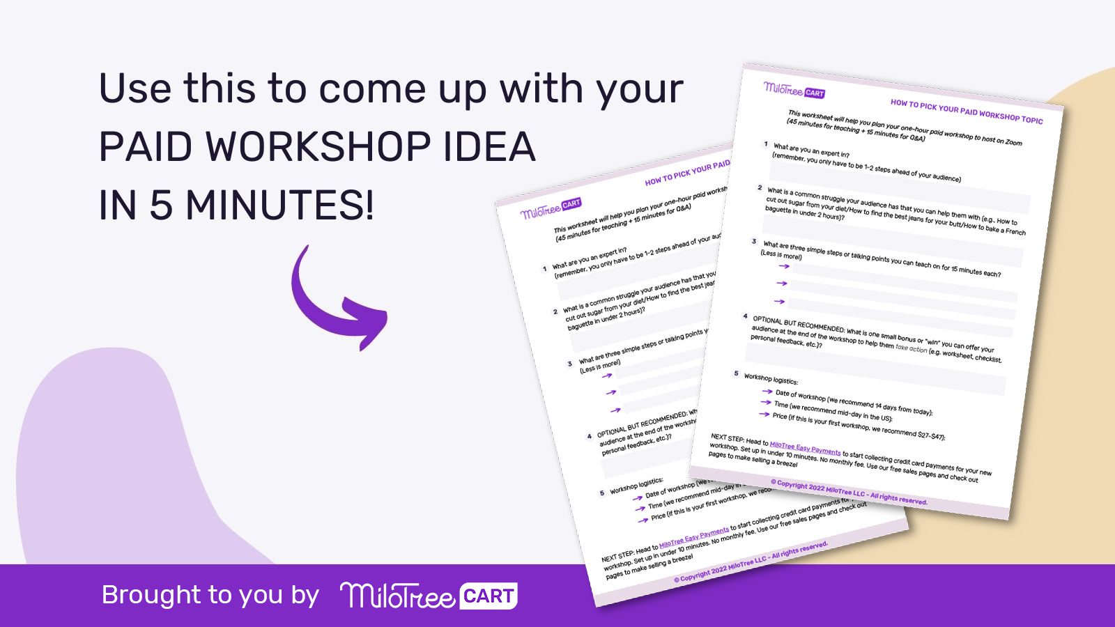 Download the FREE Workshop Idea Worksheet! - MiloTree